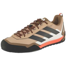 Wanderschuh adidas terrex "SKYCHASER SOLO ZUSTIEGS", Damen, Gr. 45, cardboard, carbon, semi impact orange, Gummi, Synthetik, Textil, Schuhe Wanderschuh