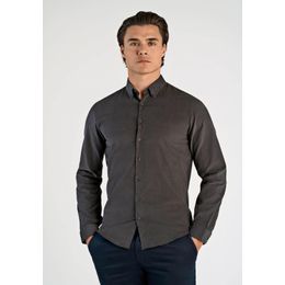 Langarmhemd LINDBERGH "Cordhemd Relaxed Fit", Herren, Gr. XL, Normalgr&ouml;&szlig;en, deep grau, Obermaterial: 100% Baumwolle, Hemden