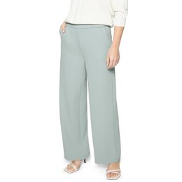 Stoffhose Zero "Damen mit elastischem Bund 28 Inch", Damen, Gr. 34, Normalgr&ouml;&szlig;en, silber blau, Twill, Obermaterial: 96% Polyester, 4% Elasthan, unifarben, figurbetont lang, Hosen Stoffhose, Plain/ohne Details