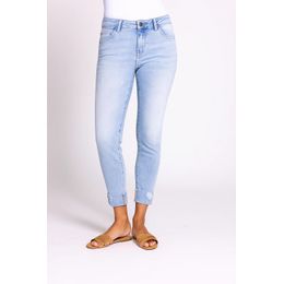 Skinny-fit-Jeans Zhrill "ZHNOVA", Damen, Gr. 27, N-Gr, blau, Denim/Jeans, Obermaterial: 89% Baumwolle, 9% Polyester, 2% Elasthan, unifarben, skinny fit kn&ouml;chellang, Jeans, mit Stretch