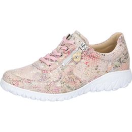Waldl&auml;ufer Schn&uuml;rschuh WALDL&Auml;UFER "HAVY", Damen, Gr. 4,5 (37,5), ros&eacute; multicolor, Textil, Veloursleder, Reptilienpr&auml;gung, Schuhe Schn&uuml;rschuh, Sneaker, Halbschuh, Freizeitschuh in Komfortweite H (= sehr weit)