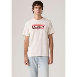 Levi's T-Shirt LEVI'S "Batwing Logo Tee", Damen, Gr. L, coastal filled bw egret, Jersey, Obermaterial: 100% Baumwolle, normal normal, Rundhals, Shirts T-Shirt, mit Logo-Front-Print