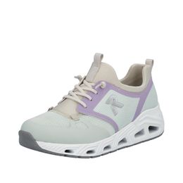 Slip-On Sneaker Rieker, Damen, Gr. 40, lindgr&uuml;n, lila, beige, Synthetik, Textil, unifarben mit Farbeins&auml;tzen, Schuhe, Schlupfschuh, Freizeitschuh, Schn&uuml;rschuh mit Gummizug