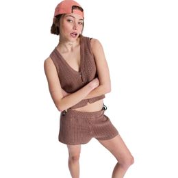 2-in-1-Shorts Roxy "Beach Bungalow", Damen, Gr. L, braunie, Obermaterial: 100% Walkfrottier;, Hosen