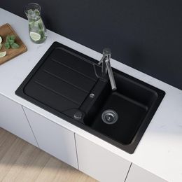 evineo line 100 K&uuml;chensp&uuml;le mit seitlicher Ablage B: 86 T: 50 cm, drehbar, FOD100BL,