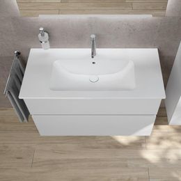 Duravit ME by Starck Waschtisch, evineo ineo5 evo Unterschrank B: 101 cm, 2 Ausz&uuml;ge, mit Griffmulde,, 233610AC00+BE0715WM,