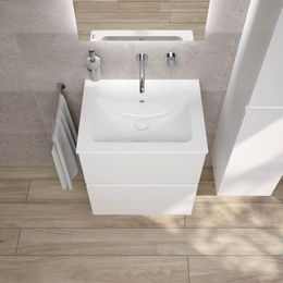 Duravit ME by Starck Waschtisch, evineo ineo5 evo Unterschrank B: 61 cm, 2 Ausz&uuml;ge, mit Griffmulde,, 233663AA60+BE0719WH,