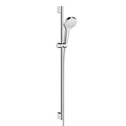 Hansgrohe Croma Select S Brausegarnitur mit Stange, 3 Strahlarten, 26571400,