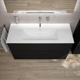 Duravit ME by Starck Waschtisch, evineo ineo5 evo Unterschrank B: 121 cm, 2 Ausz&uuml;ge, mit Griffmulde,, 233612AA60+BE0716BM,
