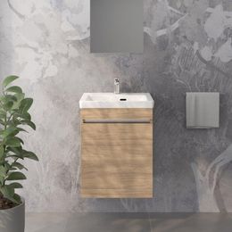 evineo ineo5 evo Unterschrank B: 48 cm, 1 T&uuml;r, mit Griffmulde, f&uuml;r Villeroy & Boch Subway 3.0 Handwaschbecken,, BE0728OA,