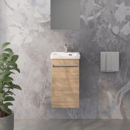 evineo ineo5 evo Unterschrank B: 35 cm, 1 T&uuml;r, mit Griffmulde, f&uuml;r Villeroy & Boch Subway 3.0 Handwaschbecken,, BE0727OA,