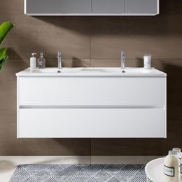 RIHO Porto Schrank mit Square Waschtisch, 2 Ausz&uuml;ge, F014012DP0+W018011005,