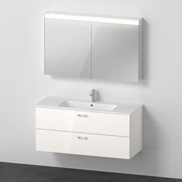 Duravit ME by Starck Waschtisch mit XBase Schrank, mit Spiegelschrank, XB007804545,