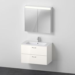 Duravit ME by Starck Waschtisch mit XBase Schrank, mit Spiegelschrank, XB007604545,