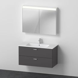 Duravit ME by Starck Waschtisch mit XBase Schrank, mit Spiegelschrank, XB007704949,