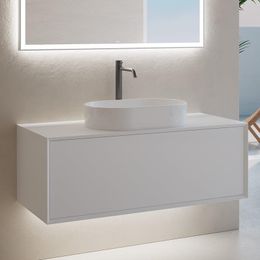 neoro n60 Unterschrank B: 120 cm mit 1 Auszug, Waschtisch wei&szlig;,, BN0928WH+BN0757WM,