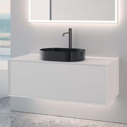 neoro n60 Unterschrank B: 120 cm mit 1 Auszug, Waschtisch schwarz geb&uuml;rstet,, BN0737BB+BN0757WM,
