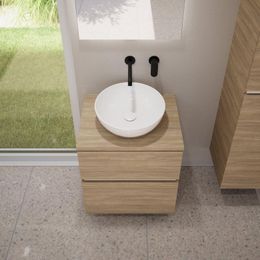 evineo ineo5 evo Unterschrank B: 60 cm mit 2 Ausz&uuml;gen, ineo6 Waschtisch &Oslash; 41,5 cm wei&szlig;,, BE0956OA+BE0962OA+BE0936WH,
