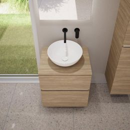 evineo ineo5 evo Unterschrank B: 60 cm mit 2 Ausz&uuml;gen, ineo3 Waschtisch &Oslash; 41,5 cm wei&szlig;,, BE0956OA+BE0962OA+BE0930WH,