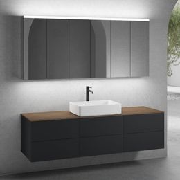 neoro n50 M&ouml;belanlage B: 180 cm mit 6 Ausz&uuml;gen, Waschtisch B: 58 cm wei&szlig; matt, mit Spiegelschrank,, BN0065WM+3#BN0421BM+BN0409WL+3#BN0472MI,