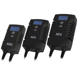 Autobatterie-Ladeger&auml;t AEG "LD6", schwarz (wei&szlig;, neutral), B:12,8cm H:10,2cm T:26,8cm, Kunststoff, Ladeger&auml;te, Autobatterie-Ladeger&auml;t