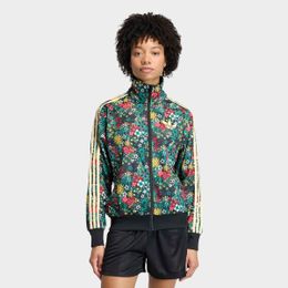 Trainingsjacke adidas originals "adidas originals X LIBERTY LONDON FIREBIRD", Damen, Gr. M, schwarz, bold gr&uuml;n, collegiate gr&uuml;n, eqt gelb, Obermaterial: 100% Polyester, Jacken Trainingsjacke