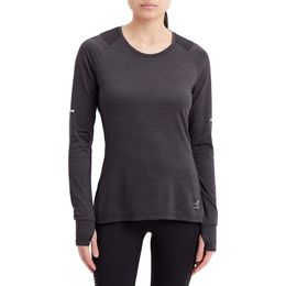 Langarmshirt Energetics "Da.-Langarmshirt Evii L/S W", Damen, Gr. L, schwarz (melange, schwarz, schwarz), Obermaterial: 92% Polyester, 8% Elasthan, Shirts Langarmshirt