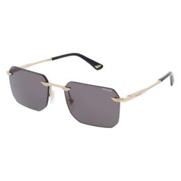 Police SPLU75 | Herren-Sonnenbrille | Fassung: Randlos, Geometrisch, Metall, Rosegold Gl&auml;nzend | Glasfarbe: Grau