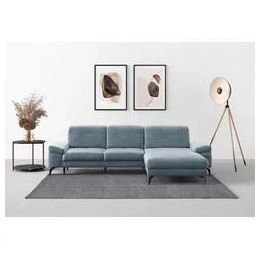 Sit & More Ecksofa SIT & MORE "Cabana L-Form", blau (blaugrau), B:301cm H:84cm T:195cm, 100% Polyester, Sofas, Ecksofa, Recamiere, wahlweise mit Sitztiefen-, Armlehnen- und Kopfteilfunktion