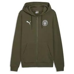 Sweatjacke Puma "Manchester City FtblCulture Kapuzenjacke Herren", Herren, Gr. XL, gr&uuml;n moss sea glass blau, Obermaterial: 32% Polyester, 68% Baumwolle. Kapuzenfutter: 100% Baumwolle. Rippe: 3% Elasthan, 97% Baumwolle, Sweatjacken Sweatjacke