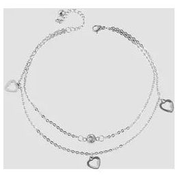 Adelia&acute;s Armband ADELIA ́S "Damen Armband &ndash; Herz aus Edelstahl mit Strass Steinchen 26 cm", silber, Armb&auml;nder, Damen, 26cm, Edelstahl, Armband, Ideal zum Verschenken &ndash; schlicht und stilvoll