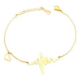 Adelia&acute;s Armband ADELIA ́S "Damen Armband &ndash; Herz aus Edelstahl 17 cm", gold, Armb&auml;nder, Damen, 17cm, Edelstahl, Armband, Ein stilvolles Geschenk f&uuml;r besondere Momente