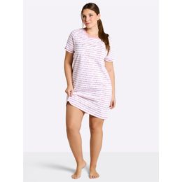 w&auml;schepur sheego Gro&szlig;e Gr&ouml;&szlig;en Kurzarm Sleepshirts, erika + erika-gestreift, Gr&ouml;&szlig;e 48/50 - Damen