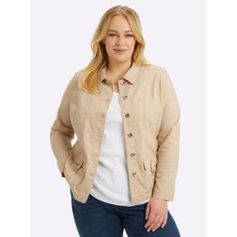 sheego Gro&szlig;e Gr&ouml;&szlig;en Jackenblazer in Denim-Optik, stein, Gr&ouml;&szlig;e 22 - Damen