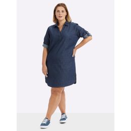 sheego Gro&szlig;e Gr&ouml;&szlig;en Jeanskleid in Schlupfform, blue-stone-washed, Gr&ouml;&szlig;e 54 - Damen