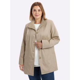 sheego Gro&szlig;e Gr&ouml;&szlig;en Jacke mit variablem Kragen, beige, Gr&ouml;&szlig;e 52 - Damen