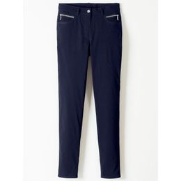 sheego Gro&szlig;e Gr&ouml;&szlig;en Stretch-Hose mit Zier-Taschen vorne, marine, Gr&ouml;&szlig;e 195 - Damen