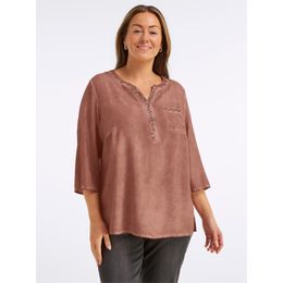 sheego Gro&szlig;e Gr&ouml;&szlig;en Tunika in oil dyed-Waschung, rostrot, Gr&ouml;&szlig;e 54 - Damen