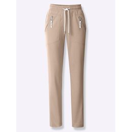 sheego Gro&szlig;e Gr&ouml;&szlig;en Schlupfhose in Stretch-Qualit&auml;t, beige, Gr&ouml;&szlig;e 23 - Damen