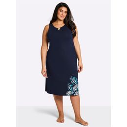 feel good sheego Gro&szlig;e Gr&ouml;&szlig;en Sommerkleid mit Deko-Spange, marine-royalblau, Gr&ouml;&szlig;e 48/50 - Damen