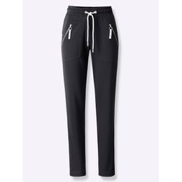 sheego Gro&szlig;e Gr&ouml;&szlig;en Schlupfhose in Stretch-Qualit&auml;t, schwarz, Gr&ouml;&szlig;e 46 - Damen
