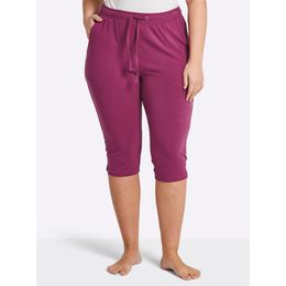 feel good sheego Gro&szlig;e Gr&ouml;&szlig;en Capri-Hose, malve, Gr&ouml;&szlig;e 52/54 - Damen