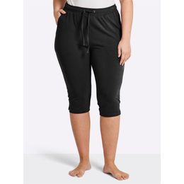 feel good sheego Gro&szlig;e Gr&ouml;&szlig;en Capri-Hose, schwarz, Gr&ouml;&szlig;e 52/54 - Damen