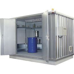 LaCont K&auml;lteisolierter Gefahrstoff-Lagercontainer, Au&szlig;en-HxBxT 2385 x 3075 x 2075 mm, Auffangvolumen 1000 l