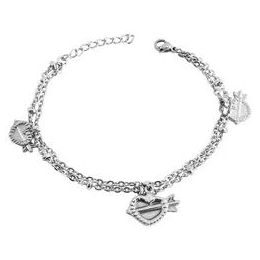 Adelia&acute;s Armband ADELIA ́S "Damen Armband &ndash; Herz aus Edelstahl 17 cm", silber, Armb&auml;nder, Damen, 17cm, Edelstahl, Armband, Ideal als Geschenk f&uuml;r besondere Anl&auml;sse