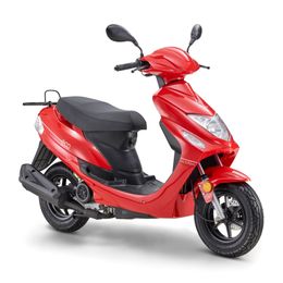Luxxon Motorroller ECO (45km/h) E5 EFI, rot - 50ccm 4-Takt, 2,2kW/3PS, 1,9l/100km, 10" Reifen, mit Staufach, StVZO