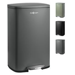 MAXCRAFT M&uuml;lleimer / Treteimer mit Soft Close Deckel - 50 Liter in Grau