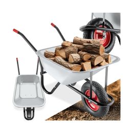 TecTake&reg; Schubkarre, aus verzinktem Stahl, Luftbereifung, Belastbarkeit 250 kg