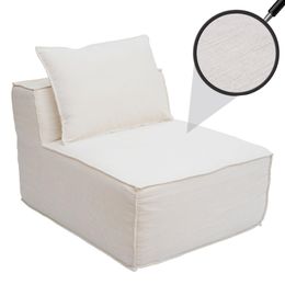 Sessel/Zubeh&ouml;r f&uuml;r Sofa MCW-O54, Loungesessel Polstersessel Mittelteil, Stoff/Textil (300g/m&sup2;) 63x75x97cm ~ creme