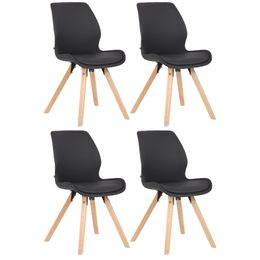 CLP Esszimmerstuhl 4er Set gepolstert Luna, moderner Polsterstuhl mit R&uuml;ckenlehne, stabil bis 136 kg, K&uuml;chenstuhl f&uuml;r Esszimmer und Wohnzimmer